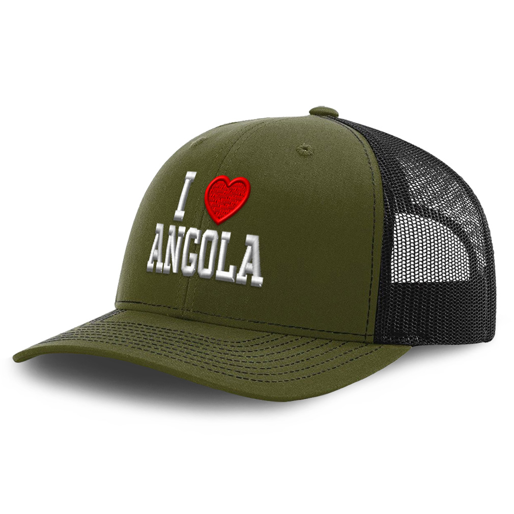 Richardson Trucker Hat I Love Angola I Love Polyester Baseball Cap | eBay