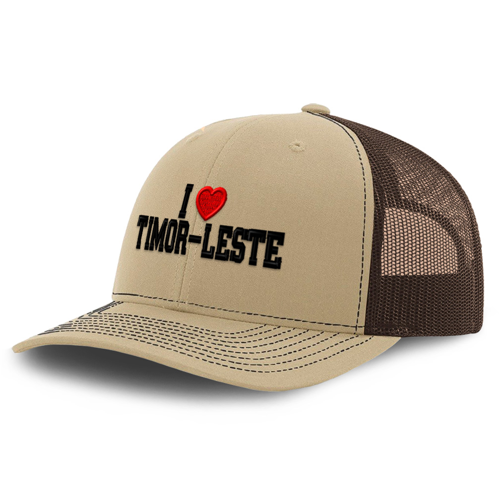 Richardson Trucker Hat I Love Timor-Leste I Love Polyester Baseball Cap ...